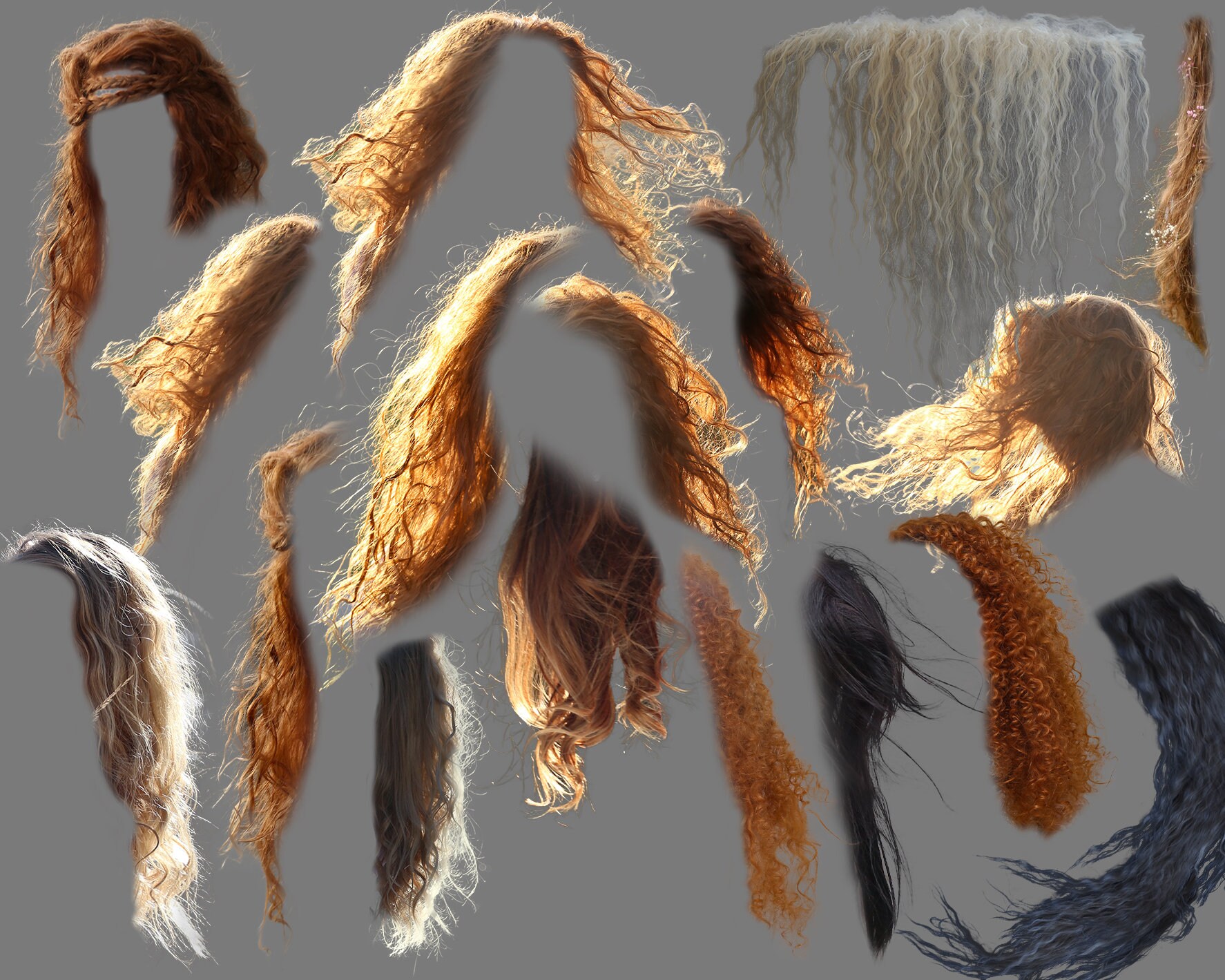 REAL HAIR OVERLAYS Vol. 2 - Etsy