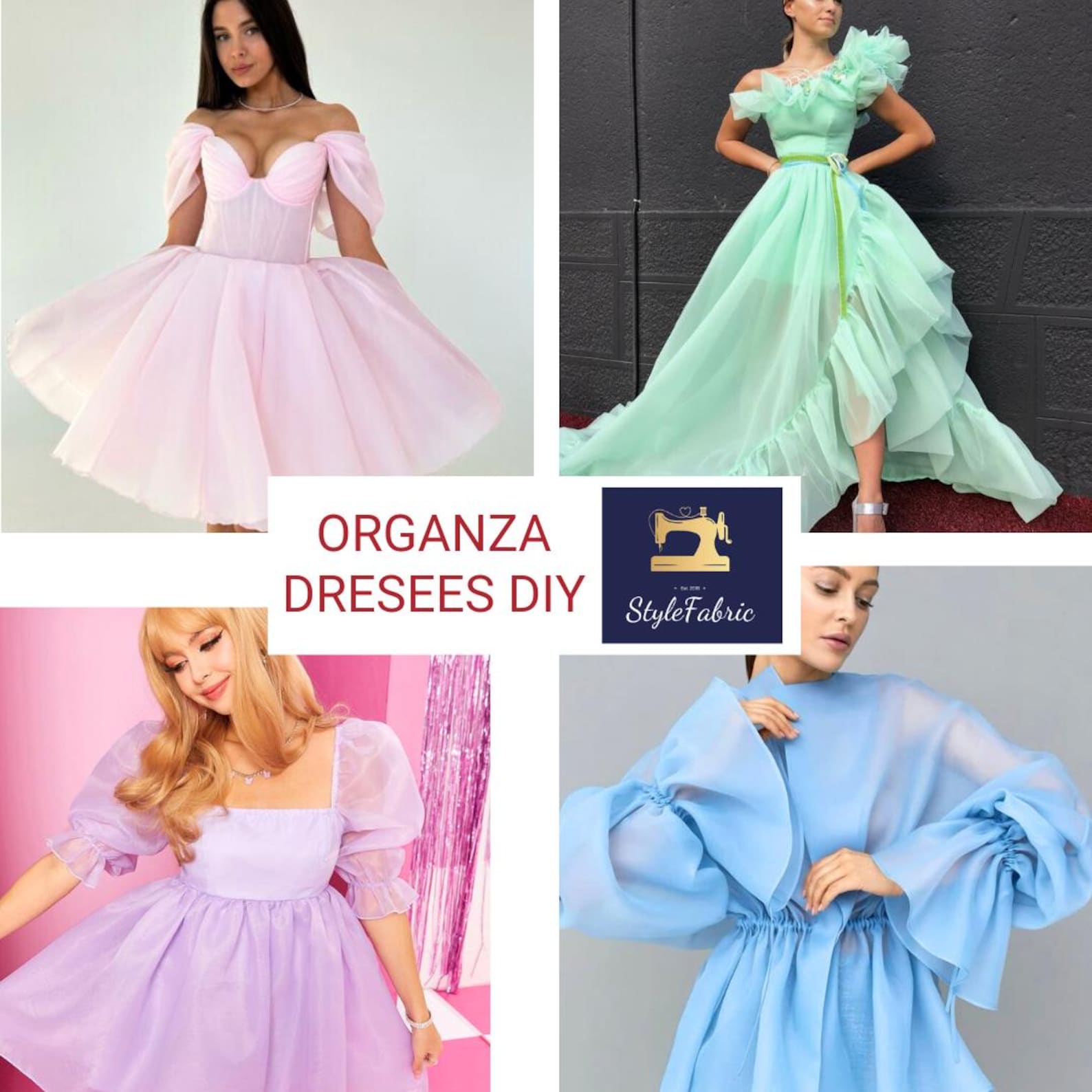 Mint Matte Organza Fabric Airy Organza Fabric Soft Organza Fabric ...