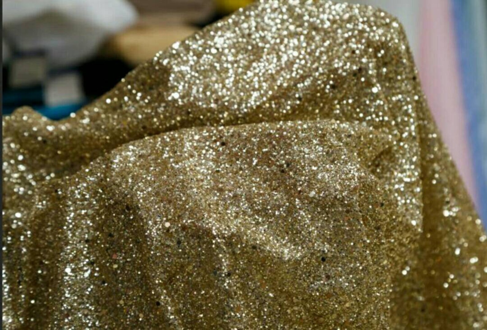 Gold Glitter fabric Gold glued glitter Gold Glitter fabric | Etsy