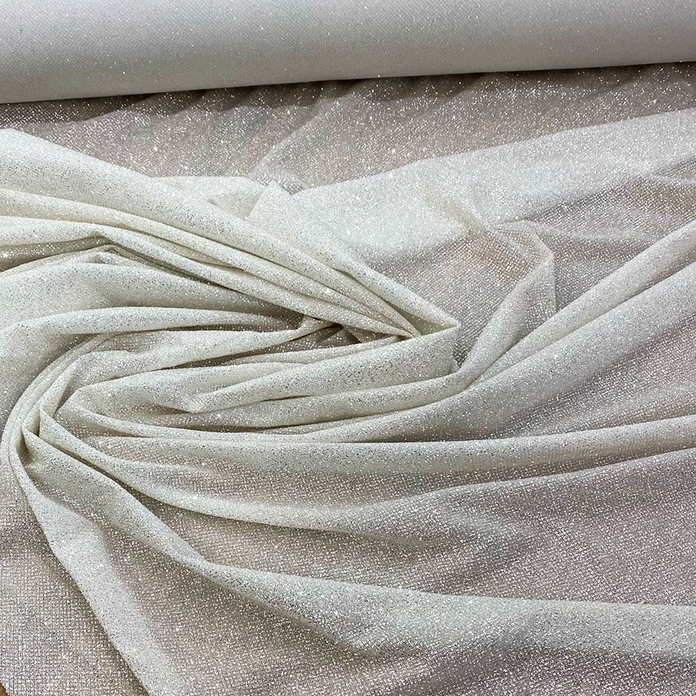Blush Glitter Fabric by the Yard Shining Ivory Glued Glitter Lace ...