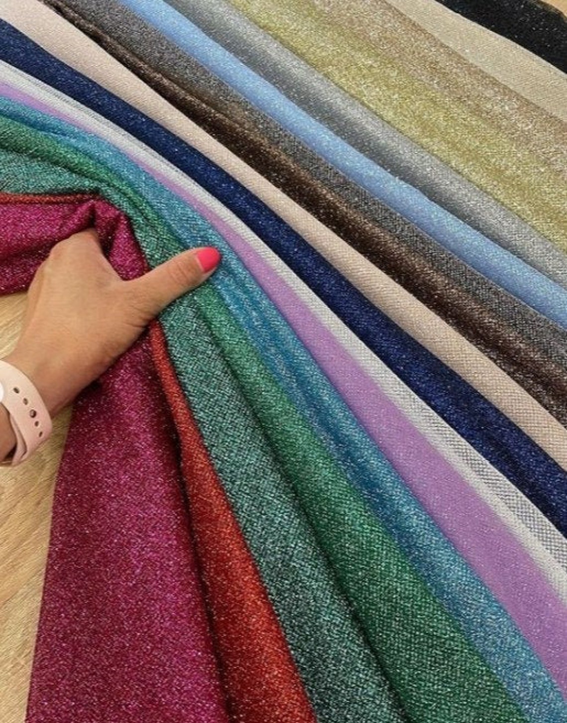 Shiny Glitter Sand Fabric by Yard Shining Blush Glued Glitter - Etsy