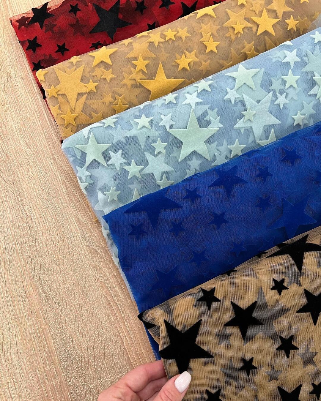 Tulle With Velvet Stars Tulle Fabric With Stars Flocked Tulle Stars ...