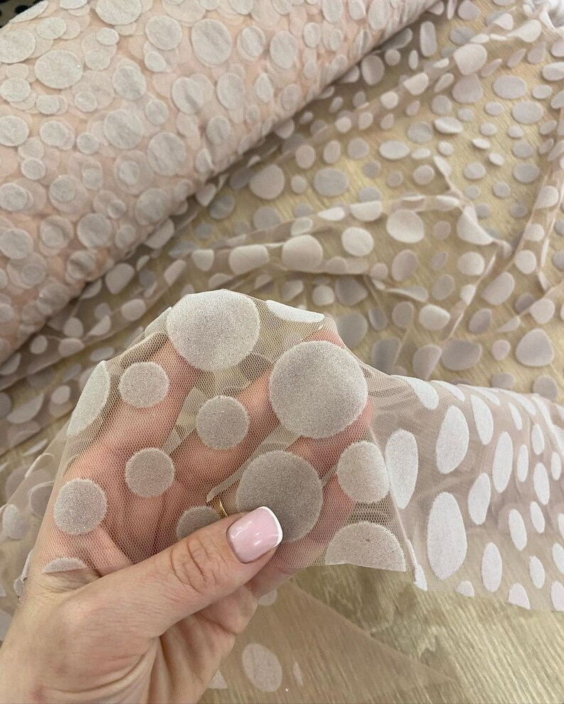 Blush Spotted Soft Tulle Fabric Polka Dot Tulle Fabric Tulle - Etsy