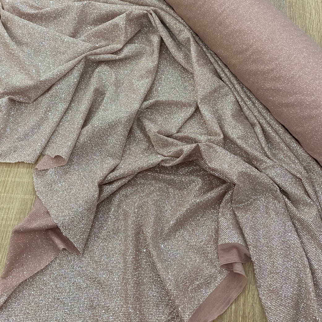 Blush Glitter Fabric by the Yard Shining Ivory Glued Glitter Lace ...