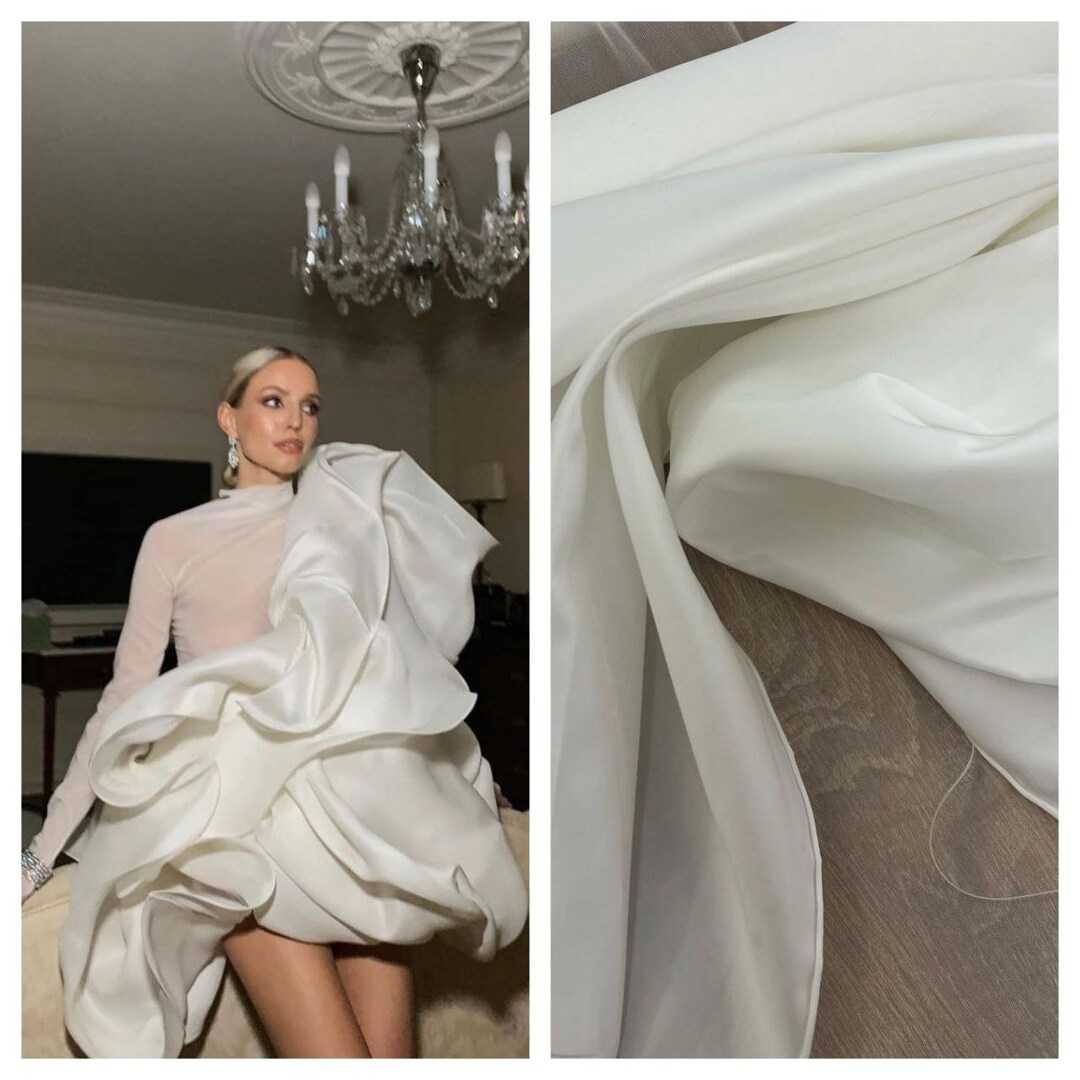 Ivory Satin Fabric Wedding Ivort Satin by the Yard Ivory Satin Fabric ...