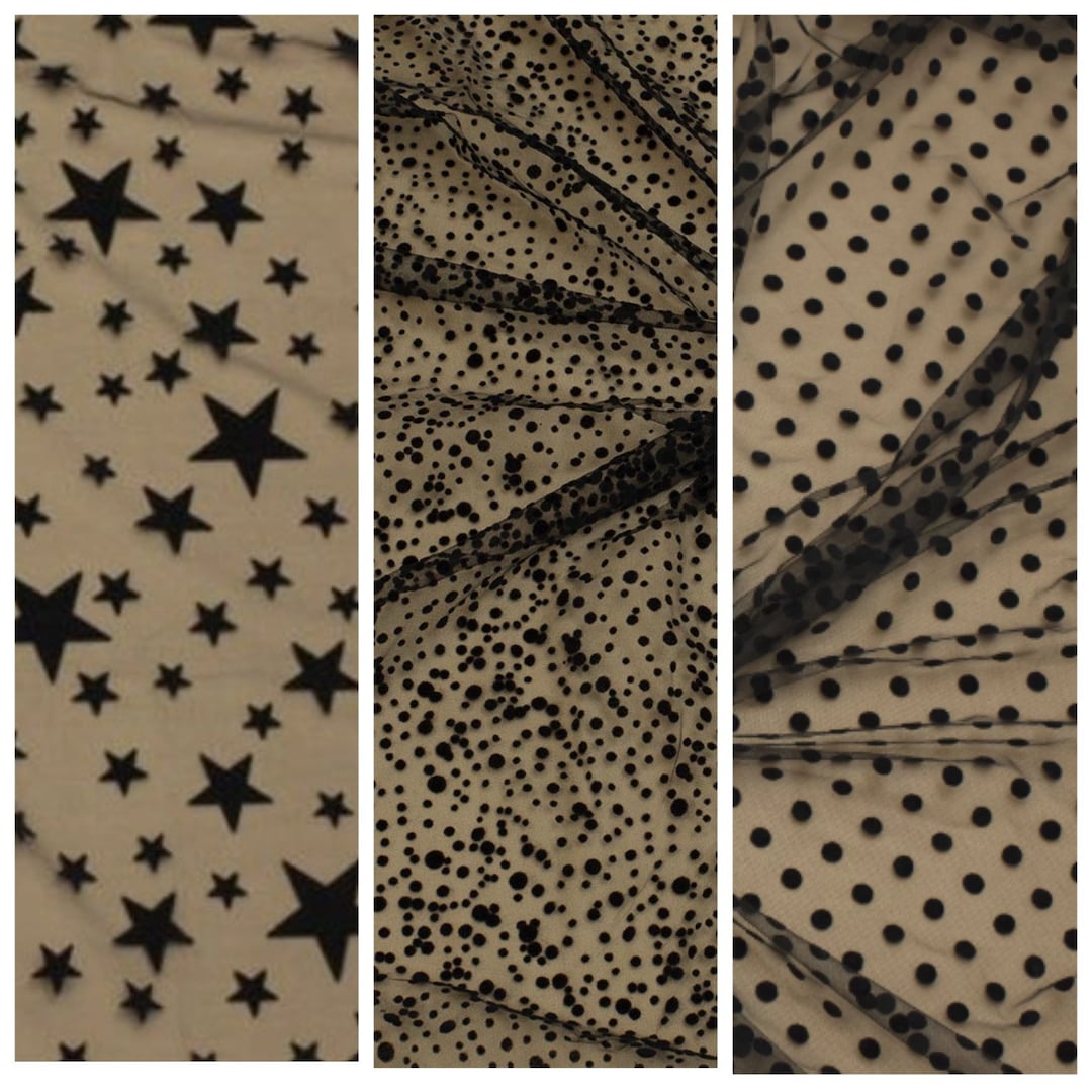 Black Tulle With Patterns Soft Tulle Tulle Fabric Tulle by the Yard ...