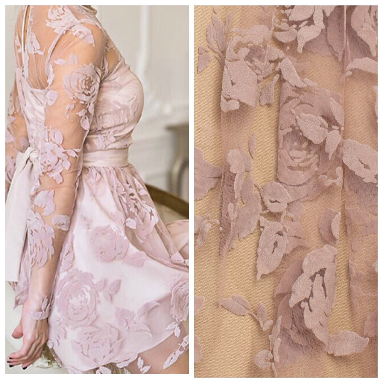 Blush Tulle With Roses Tulle With Velvet Roses Wedding - Etsy