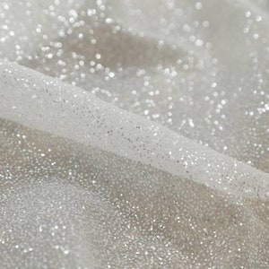 Sparkle Glitter Fabric by Yard Ivory Glued Glitter Lace - Etsy