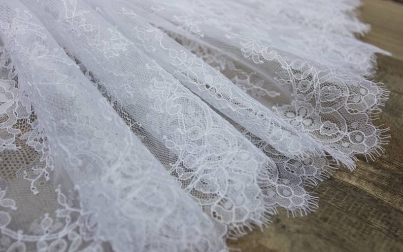 White Guipure Chantilly Chantilly Lace Eyelash Lace Fabric - Etsy