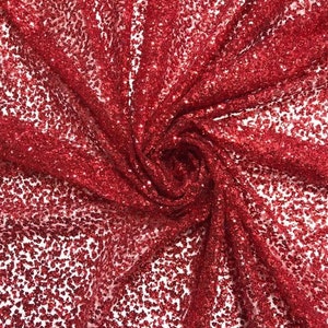 Red Glitter Fabric Kleo Red Glued Glitter Lace Shimmer Fabric Red ...