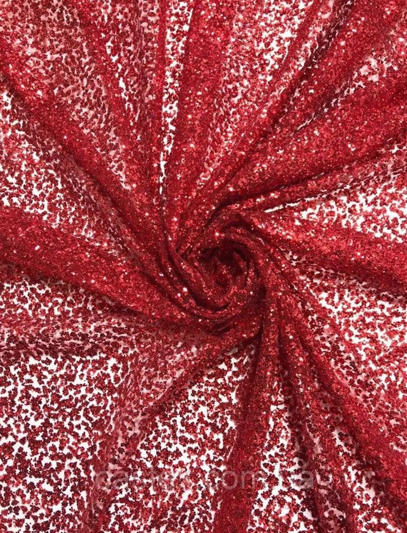 Red Glitter Fabric Kleo Red Glued Glitter Lace Shimmer Fabric - Etsy