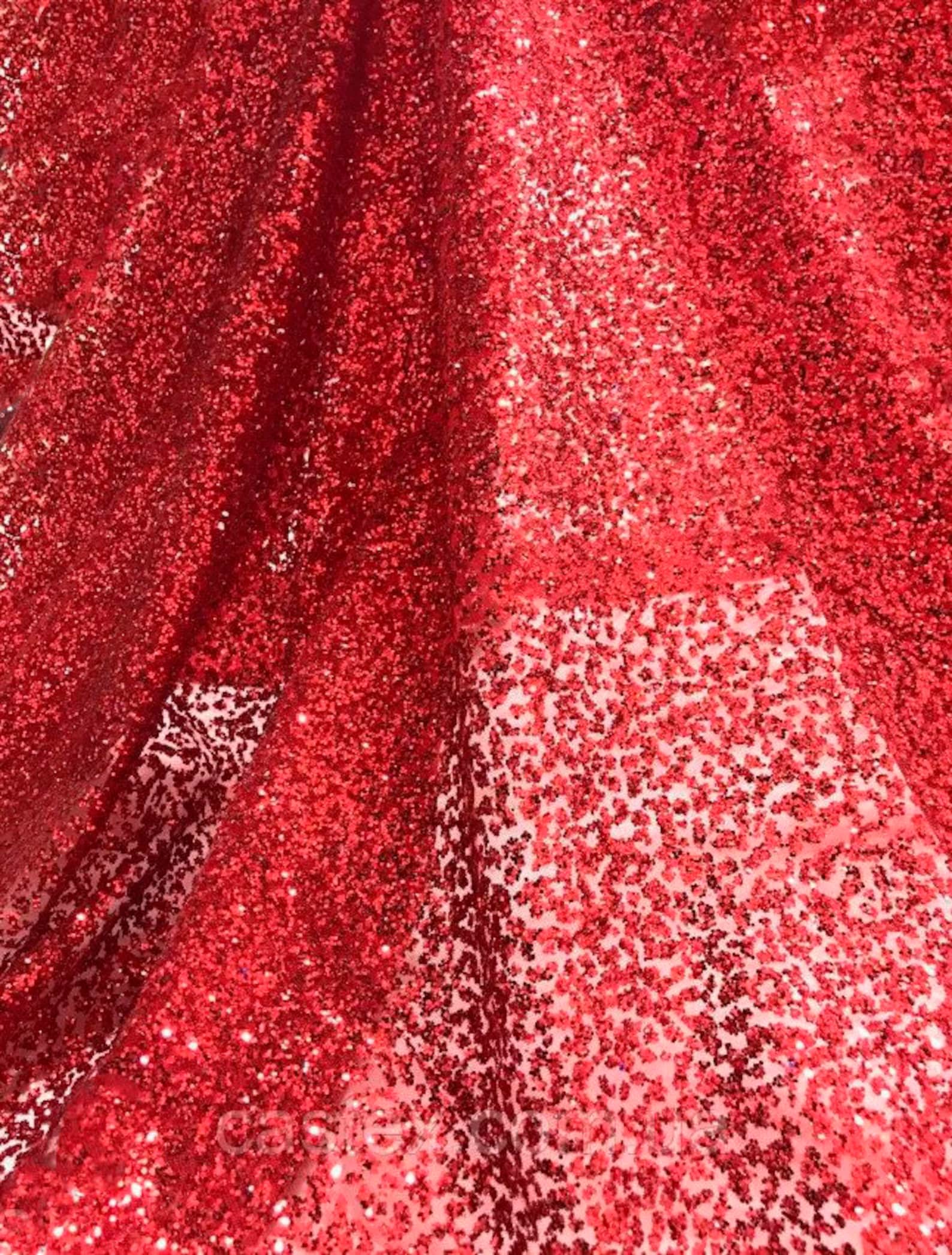 Red Glitter Fabric Kleo Red Glued Glitter Lace Shimmer Fabric Red ...