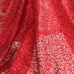Red Glitter Fabric Kleo Red Glued Glitter Lace Shimmer Fabric Red ...
