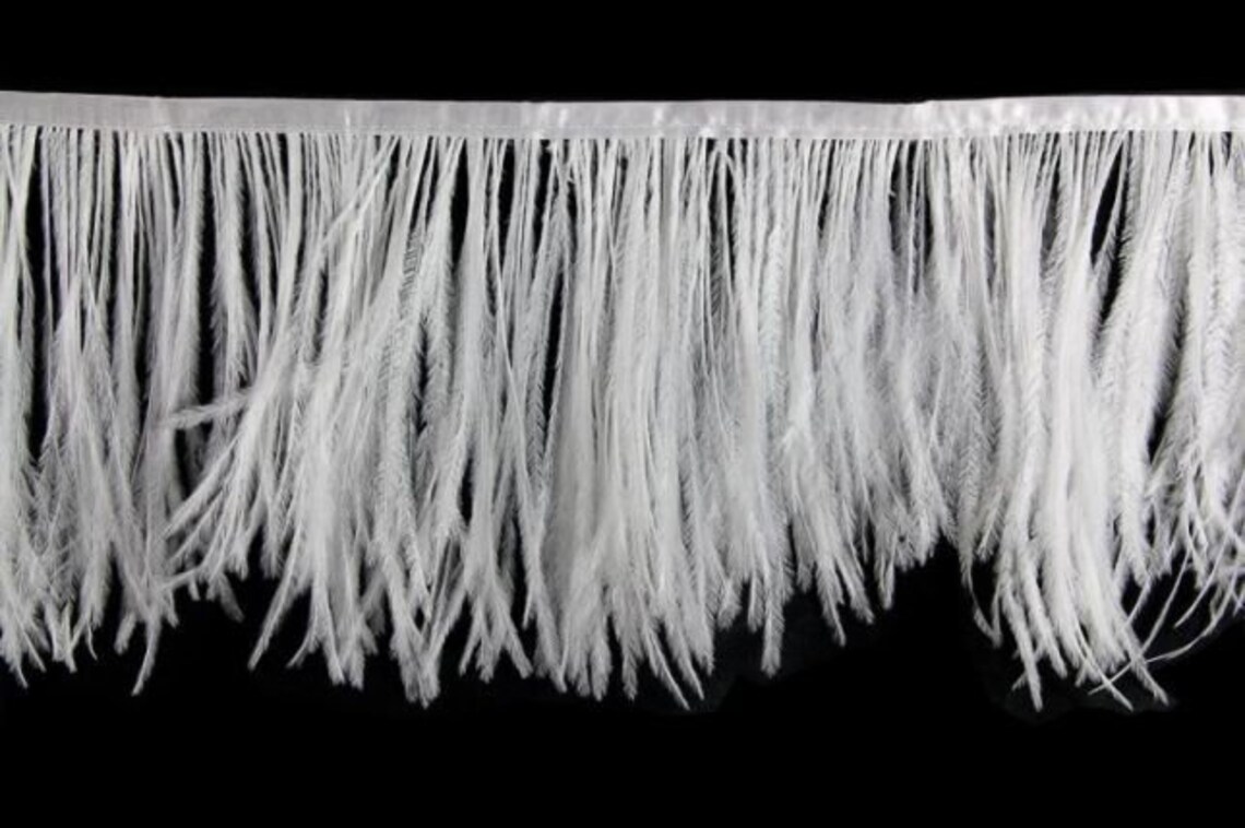 White Feather Ostrich feathers Feather trim Craft | Etsy