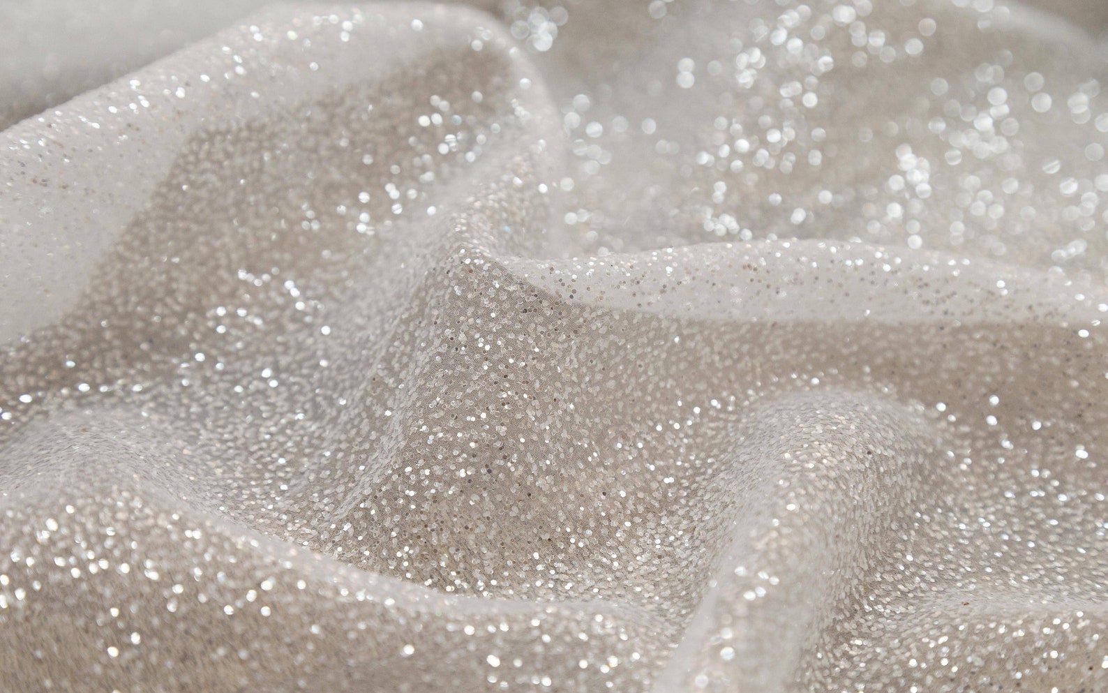 Glitter Fabric by the Yard - Ivory Glued Glitter Lace Fabric - White ...
