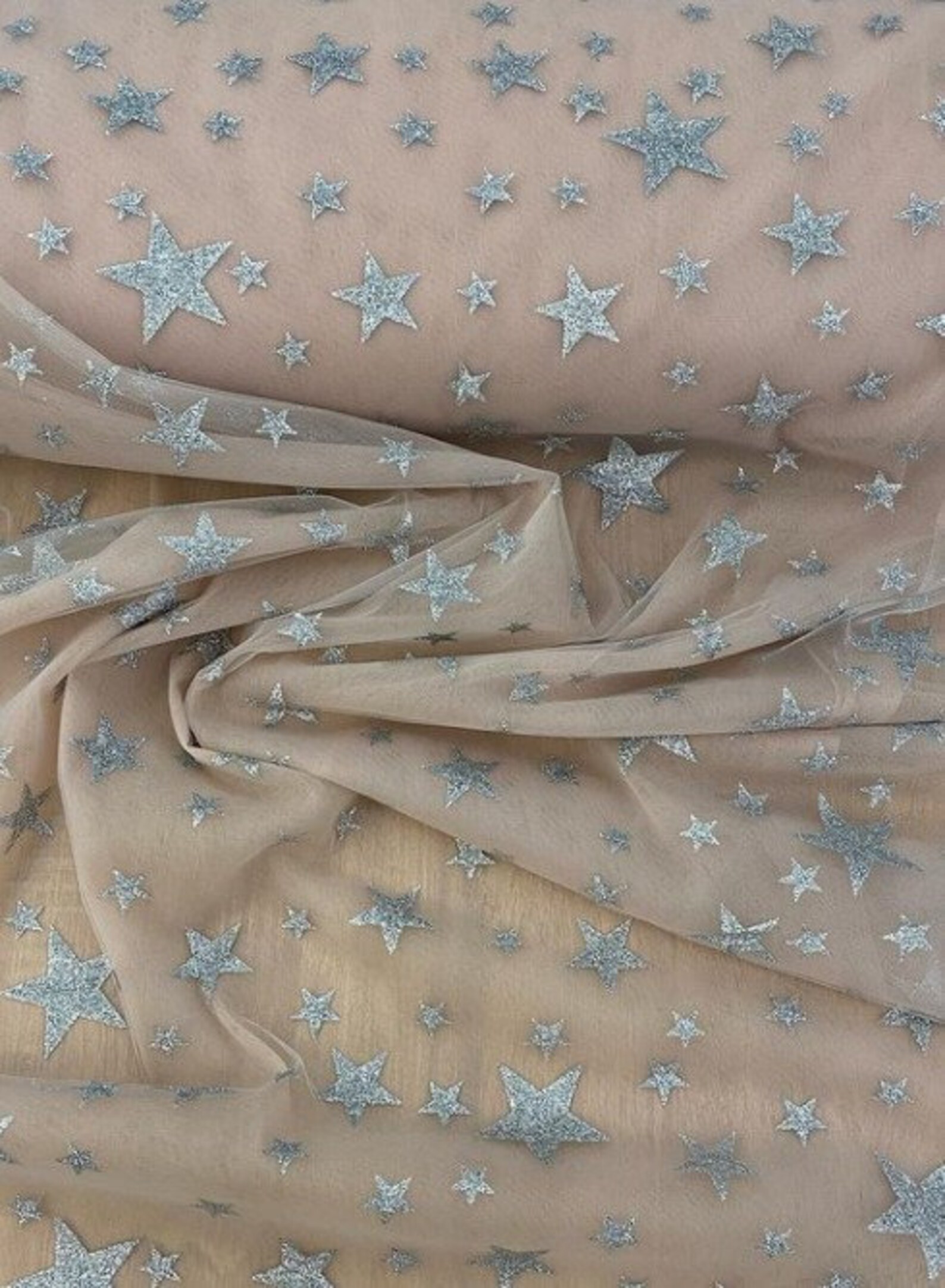 Glitter Stars Tulle Fabric Tulle Fabric Ivory Glitter Tulle Tulle ...