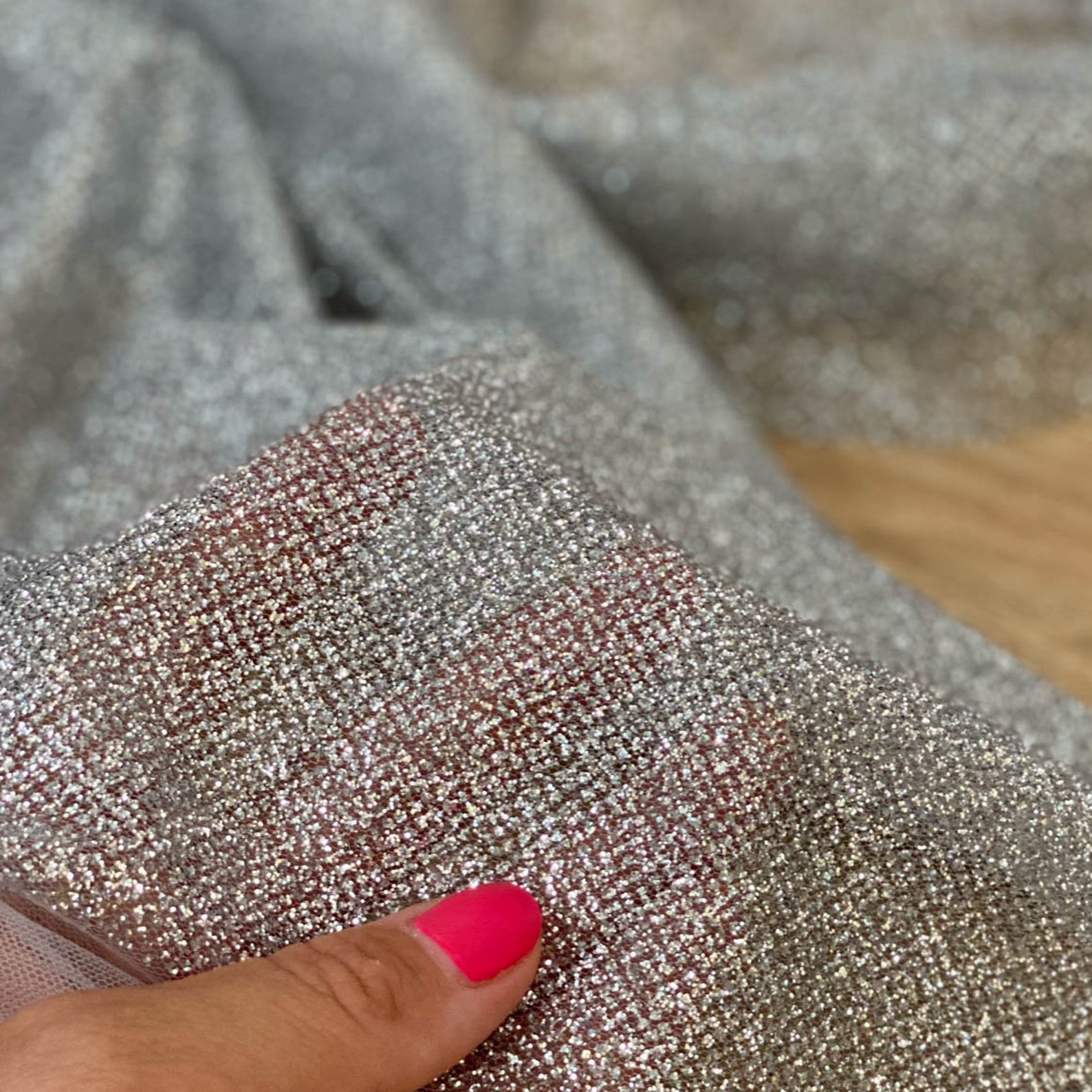 Blush Glitter Sand Fabric by Yard Shining Ivory Glued Glitter - Etsy
