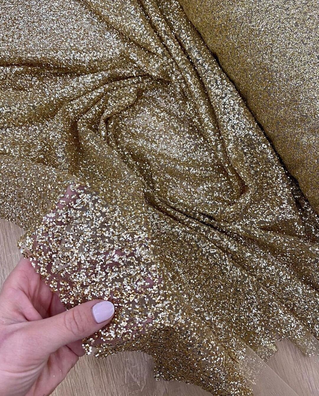 Gold Glitter Fabric Kleo Gold Glued Glitter Lace Shimmer Fabric God ...