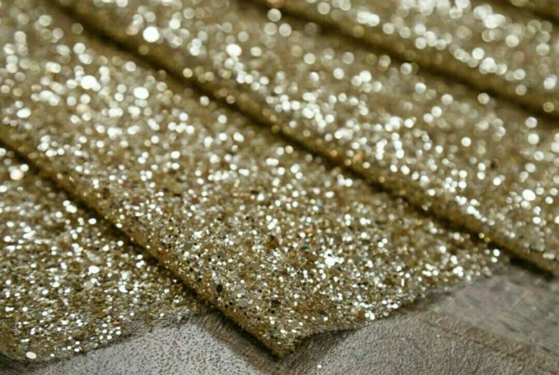 Gold Glitter Fabric - Gold Glued Glitter - Gold Glitter Fabric Gold ...