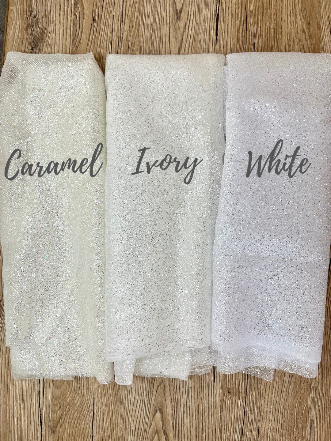 Sparkle Glitter Fabric by Yard Ivory Glued Glitter Lace Shimmer Fabric ...