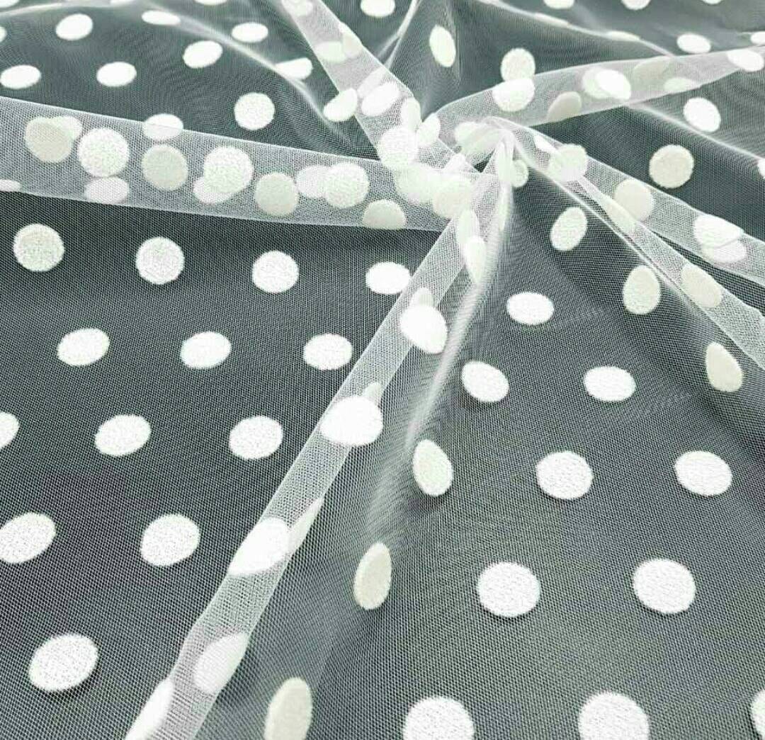 White Polka dot tulle fabric Soft Polka Dot Tulle Mesh Lace | Etsy