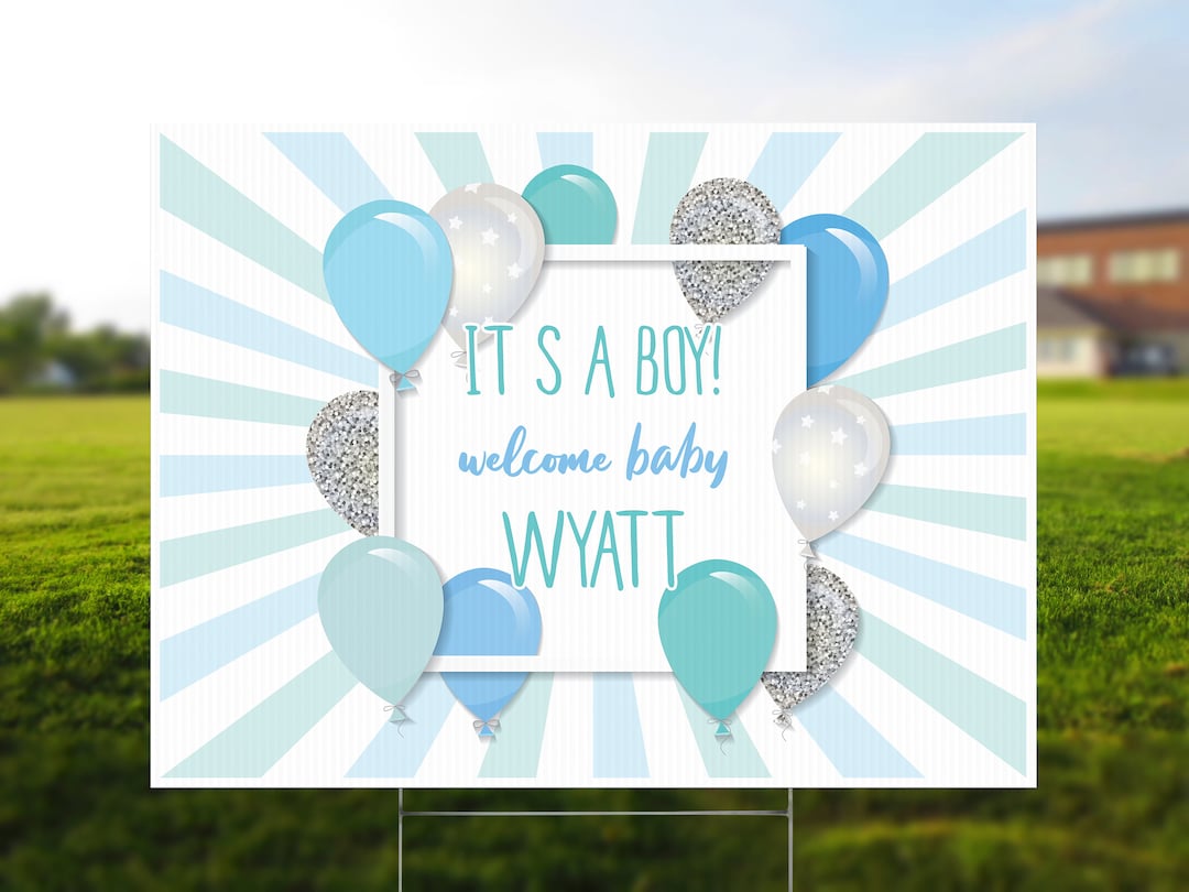 Welcome Home Baby Boy- Welcome Baby Yard Sign - House Baby Shower ...