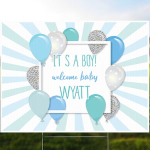 Welcome Home Baby Boy- Welcome Baby Yard Sign - House Baby Shower ...