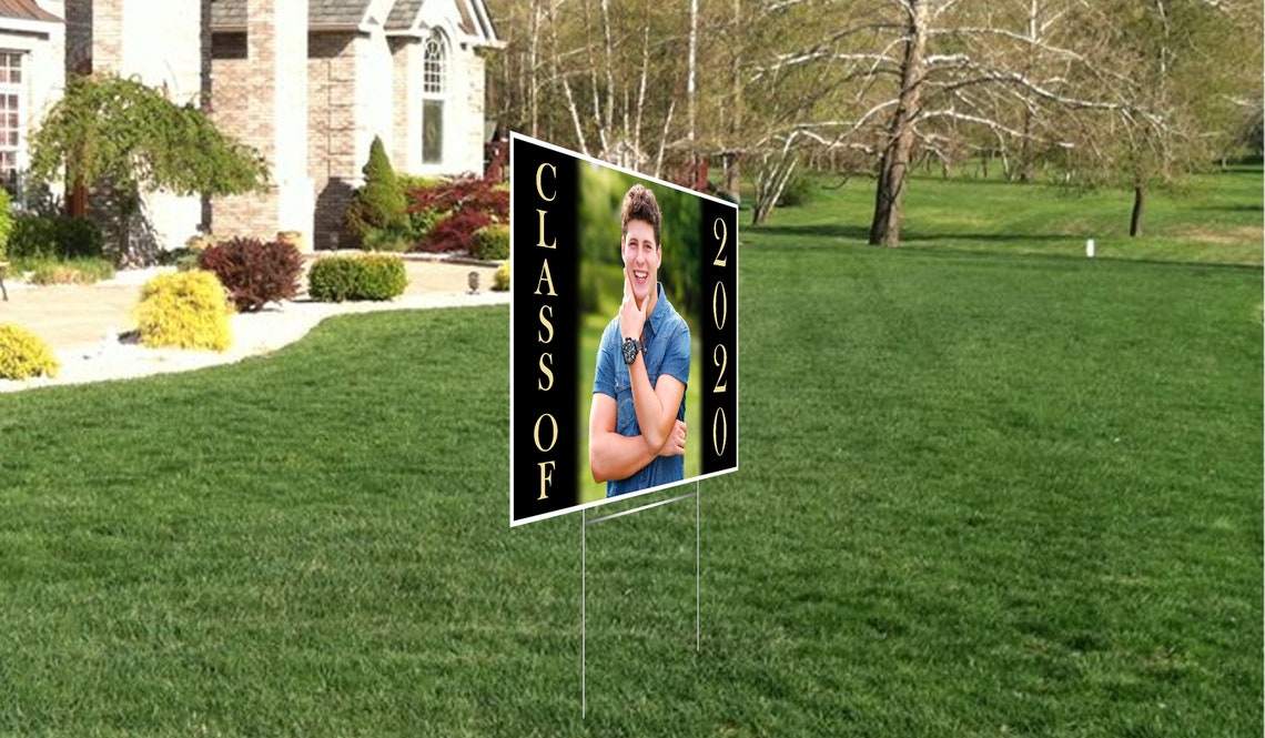 Custom Graduation Yard Sign With Vertical Photo Photo Yard - Etsy