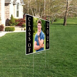 Custom Graduation Yard Sign With Vertical Photo Photo Yard - Etsy