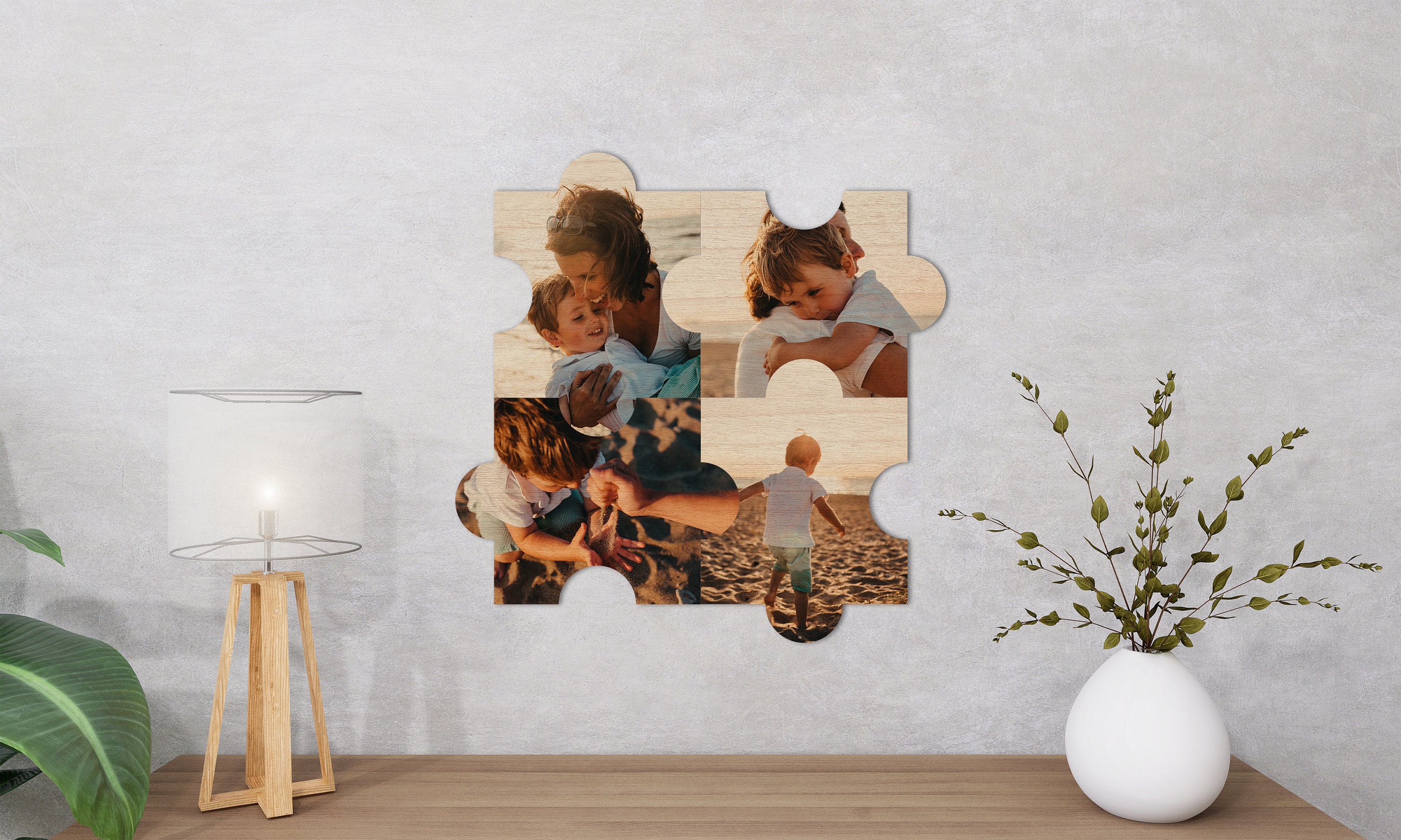 Custom Photo on Wood - Puzzle Piece Tile - Laser Cut Wood Prints ...