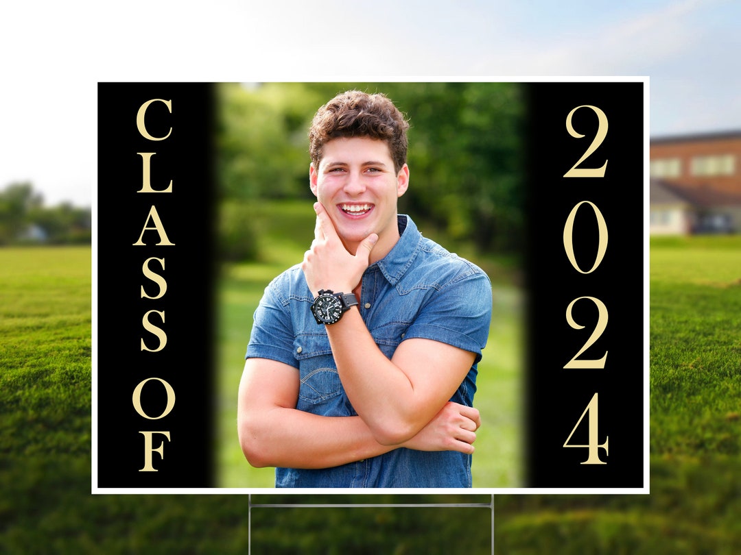Custom Graduation Yard Sign With Vertical Photo Photo Yard Sign Class ...