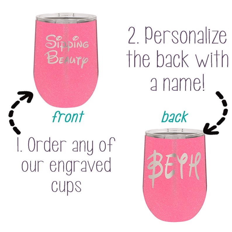Custom Name Added to the Back of Cup Customization Laser - Etsy