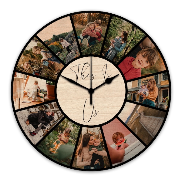 Wall Clock With Pictures - Etsy