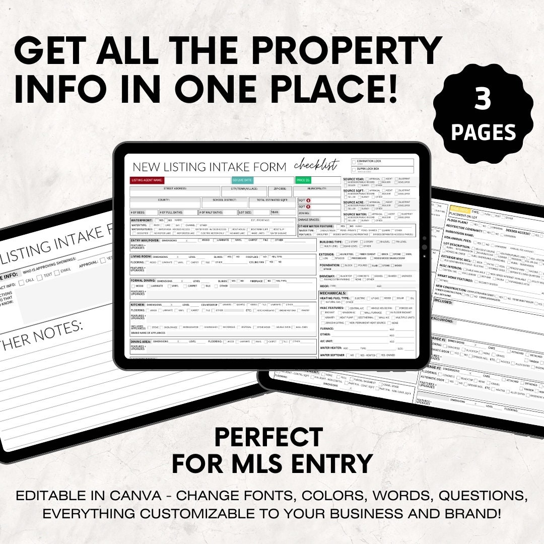 New Listing Real Estate Checklist | Home Information | Selling ...