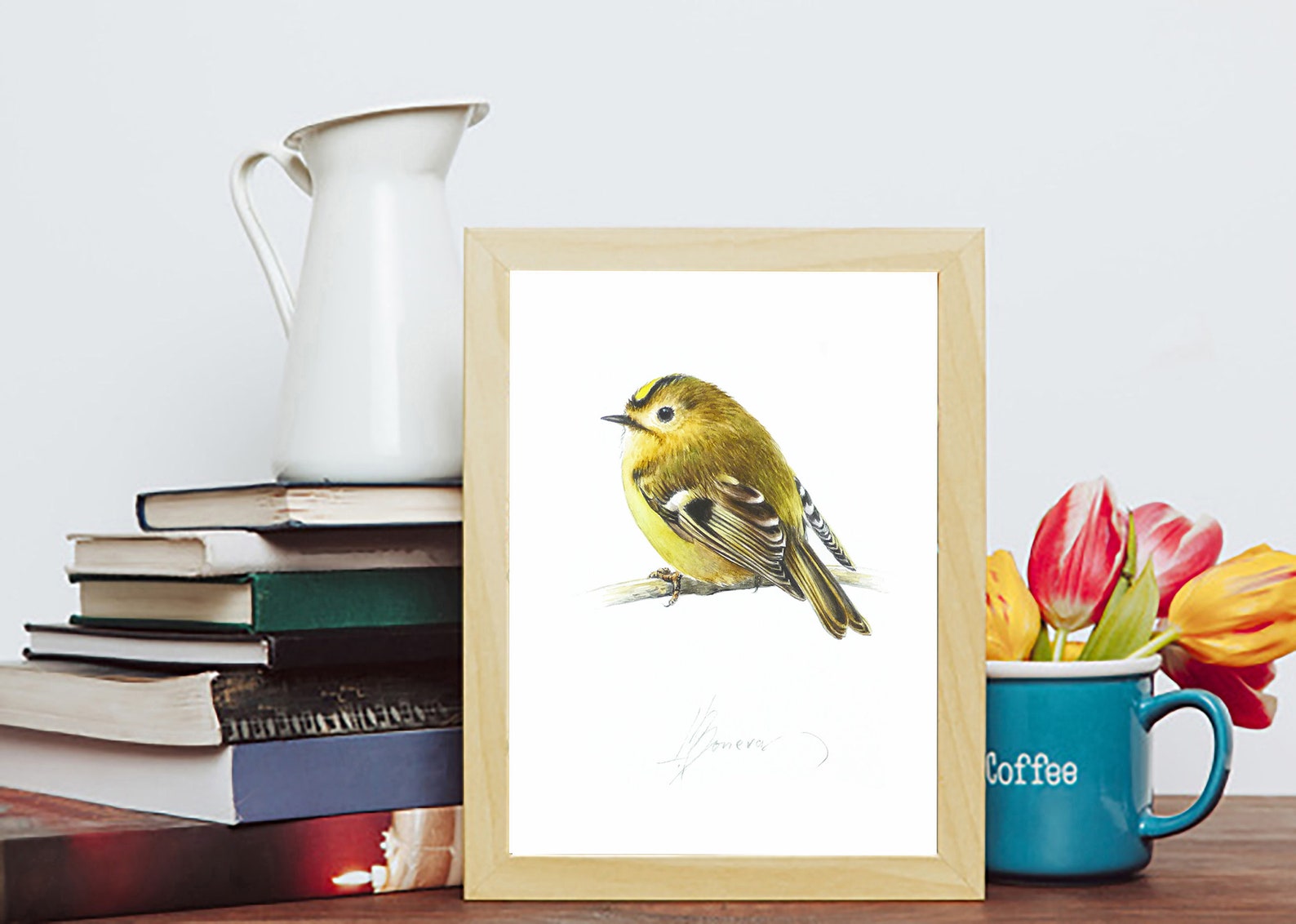 Goldcrest , Watercolor Painting Birds, ORIGINAL Watercolor, Bird Art ...