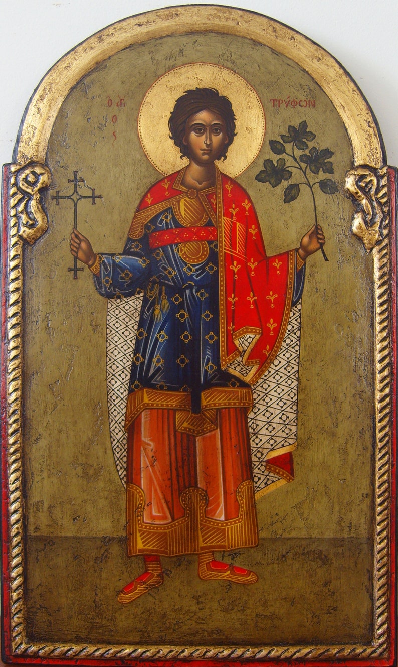Hand-painted Orthodox icon of St.Trifon Св.Трифон | Etsy