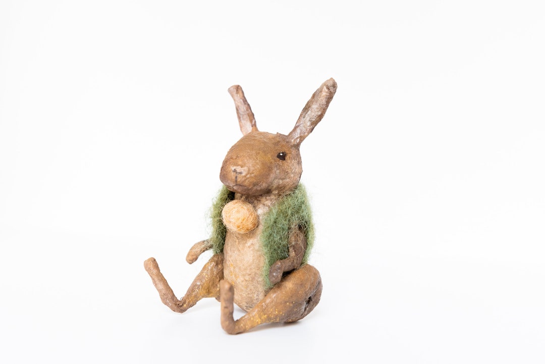 Vintage Inspired Decoration, Jointed Hare Dressed in Cotton Wool ...
