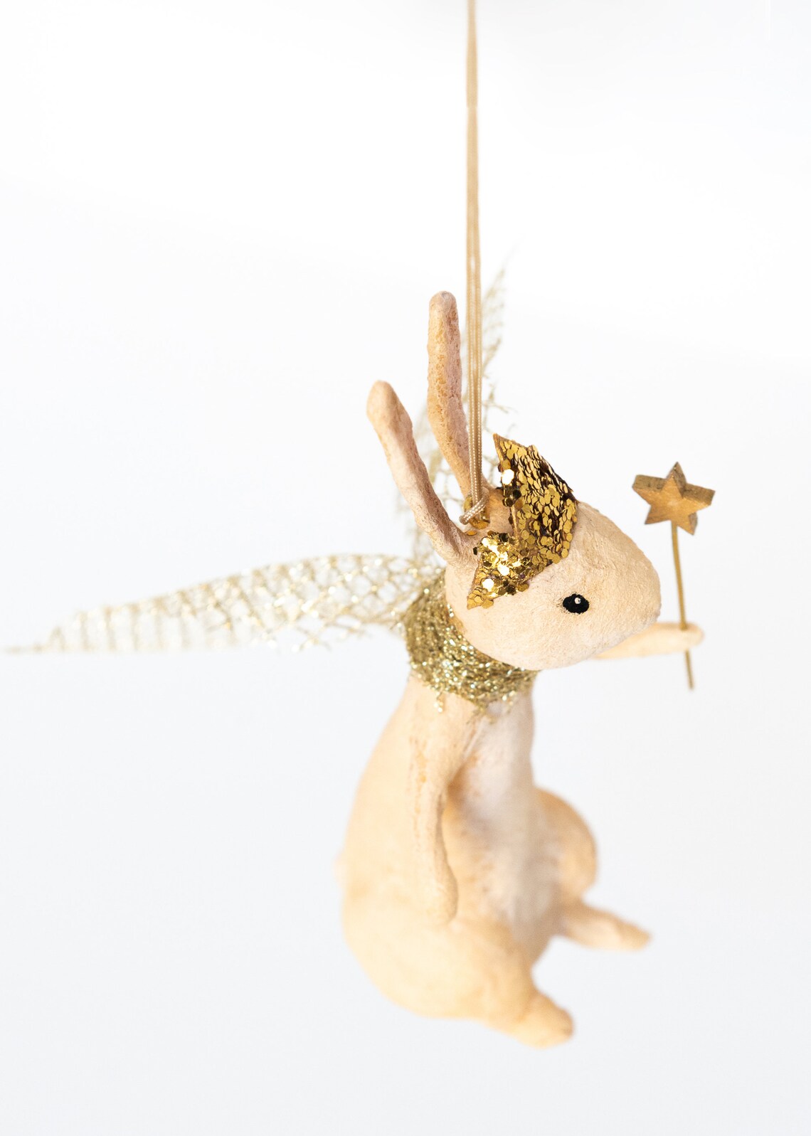Vintage Inspired Hanging Decoration. Hare With Crown and Magic Wand in ...
