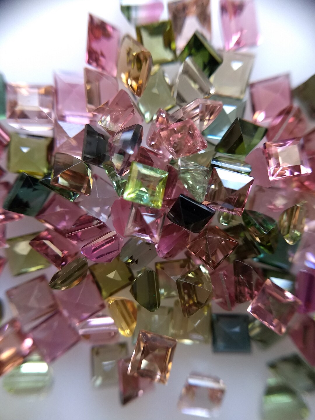 Multy Tourmaline 100% Natural Square Step Cut Beautiful Mix - Etsy