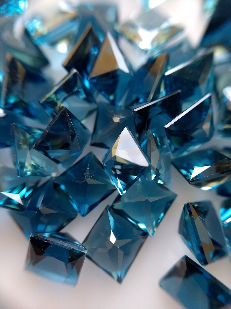 December Birth Stone London Blue Topaz Excellent Princess Cut - Etsy