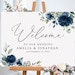 Dark Blue Wedding Welcome Sign Navy Wedding Welcome Sign - Etsy
