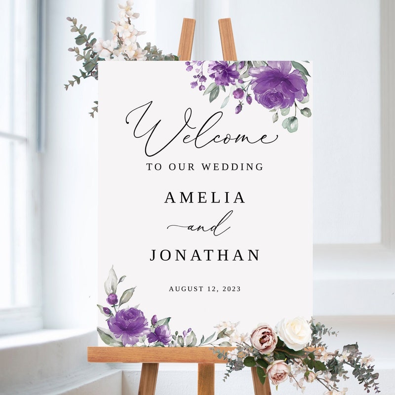 Purple Wedding Sign - Etsy