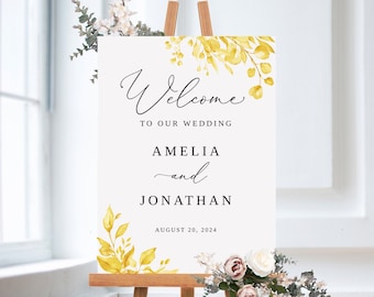 Welcome Sign Wedding Yellow - Etsy