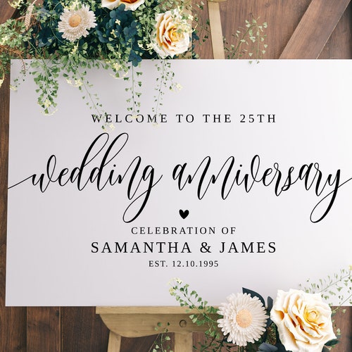 Anniversary Welcome Sign Wedding Anniversary Sign Happy - Etsy