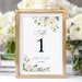White Floral Wedding Table Numbers, Table Number Template, Seating Card ...