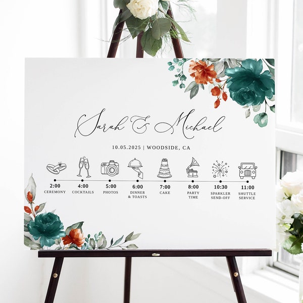 Wedding Schedule Sign - Etsy