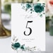 Teal Wedding Table Numbers Teal and Gray Table Number - Etsy