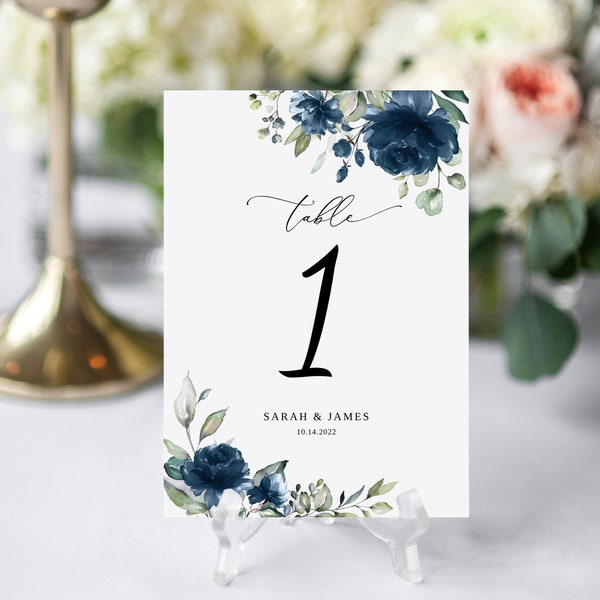 Navy Table Numbers - Etsy