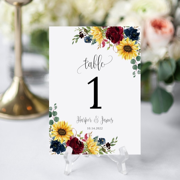 Sunflower Table Numbers - Etsy