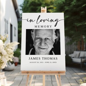Editable Funeral Welcome Sign, in Loving Memory Celebration of Life ...